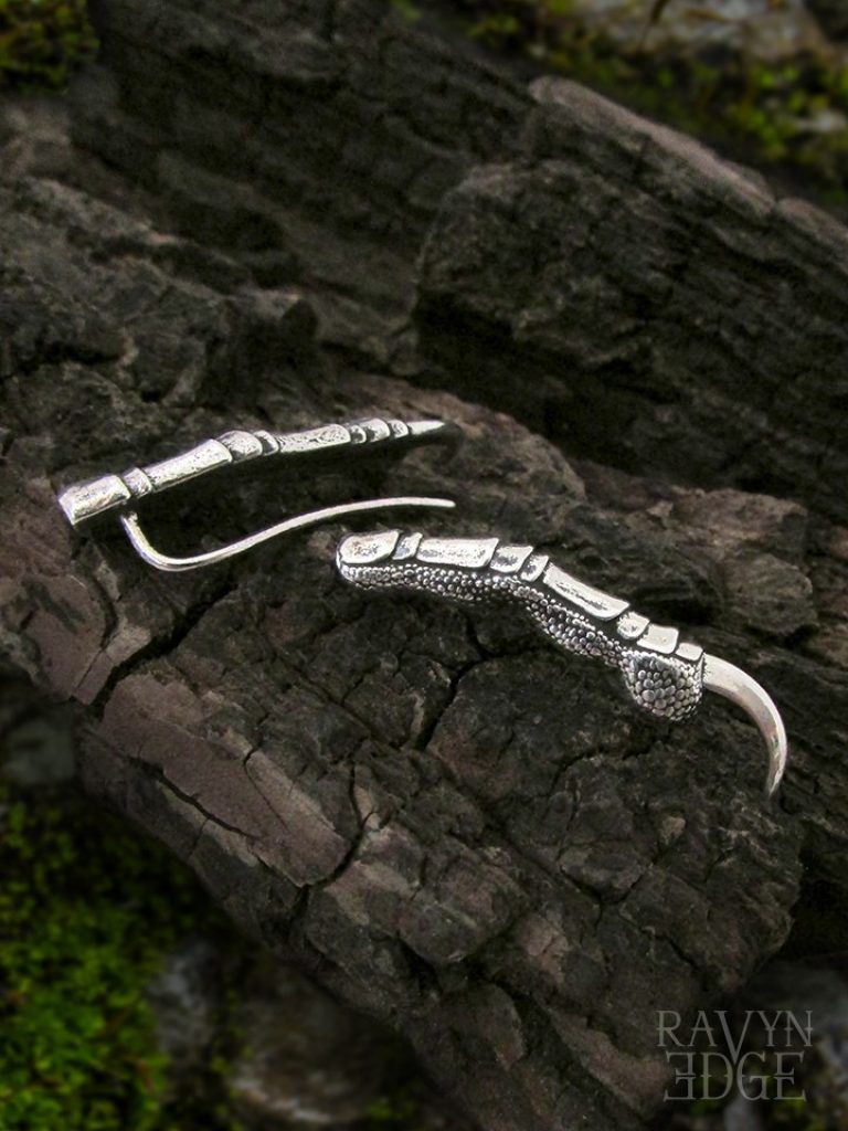 Raven Claw Silver Ear Climber Earrings | Unique Claw Earrings