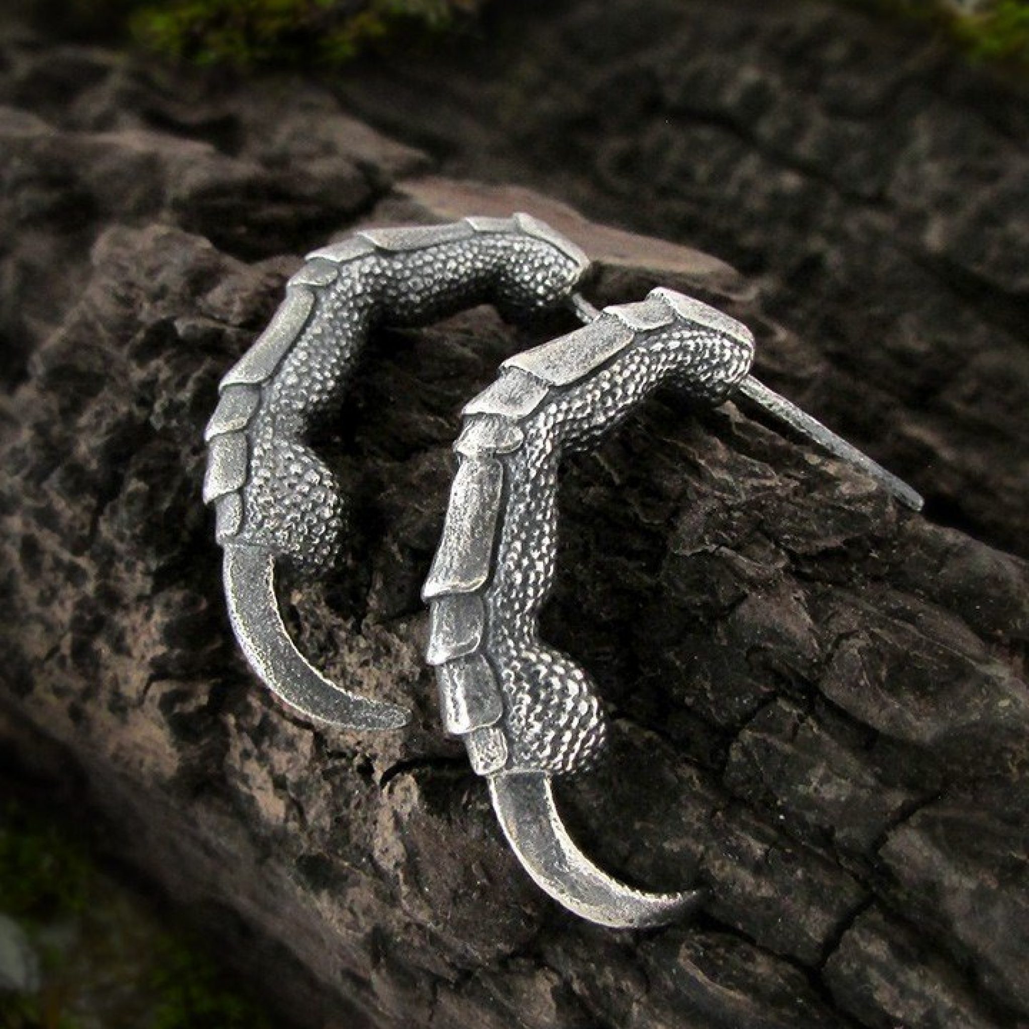 Raven Claw Silver Ear Climber Earrings | Unique Claw Earrings