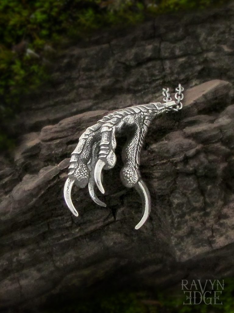 Small Raven Claw Talisman | Dragon Claw Necklace by RavynEdge