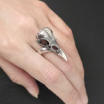 Raven Skull Ring | Witch's bird skull ring by RavynEdge
