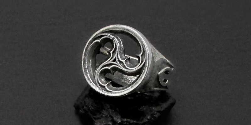 Triskelion Gothic Window Signet Ring | Sterling Silver Signet Rings for ...