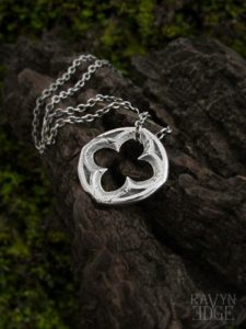 Silver Quatrefoil Necklace | Gothic Window Pendant Necklace